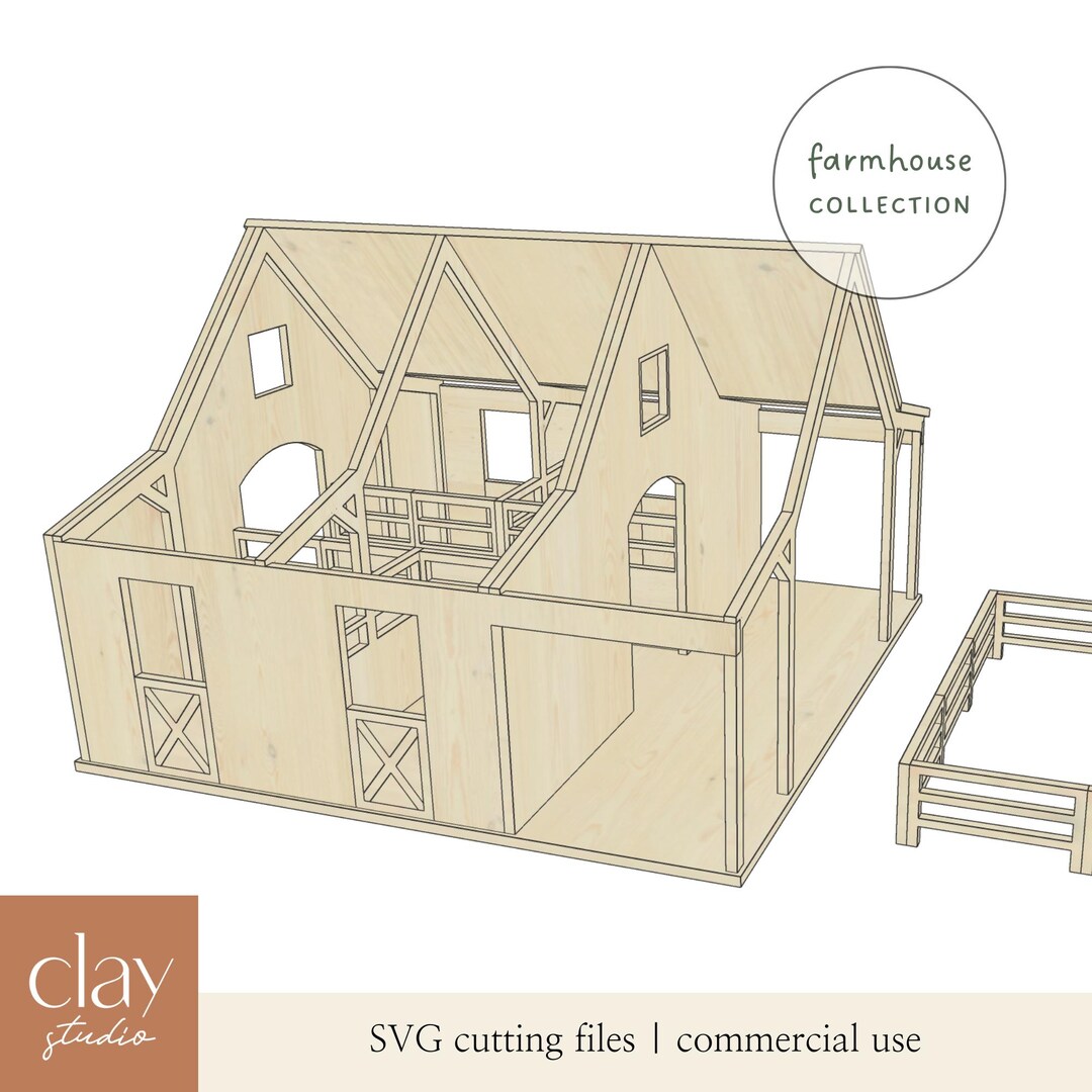 Miniature Horse Stables SVG | Farmhouse Toy Barn | Laser Cut File | DIY ...