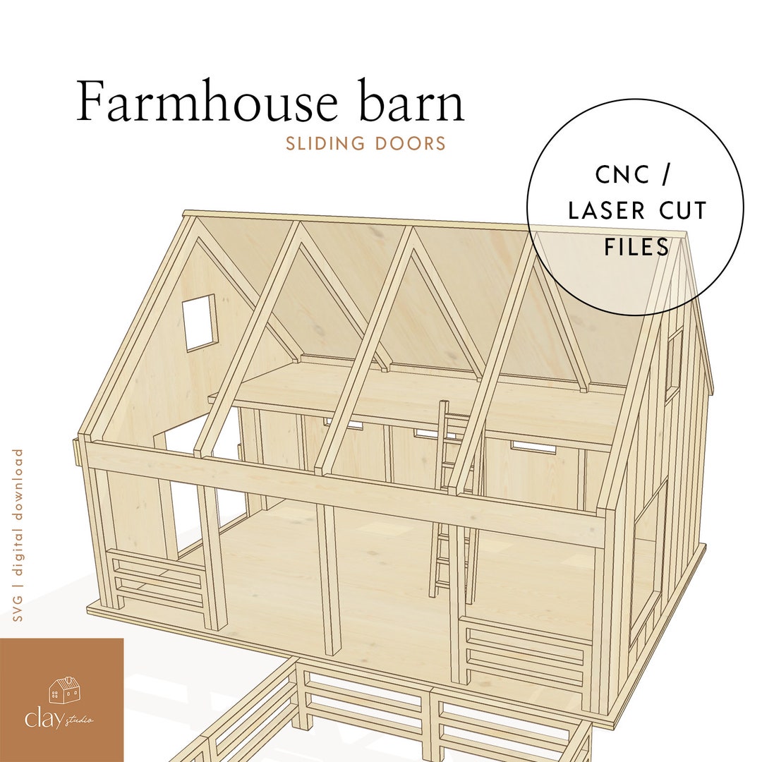 Toy Barn SVG, Farmhouse Wood Toys, CNC Laser Cut Files, DIY Toy Plan ...