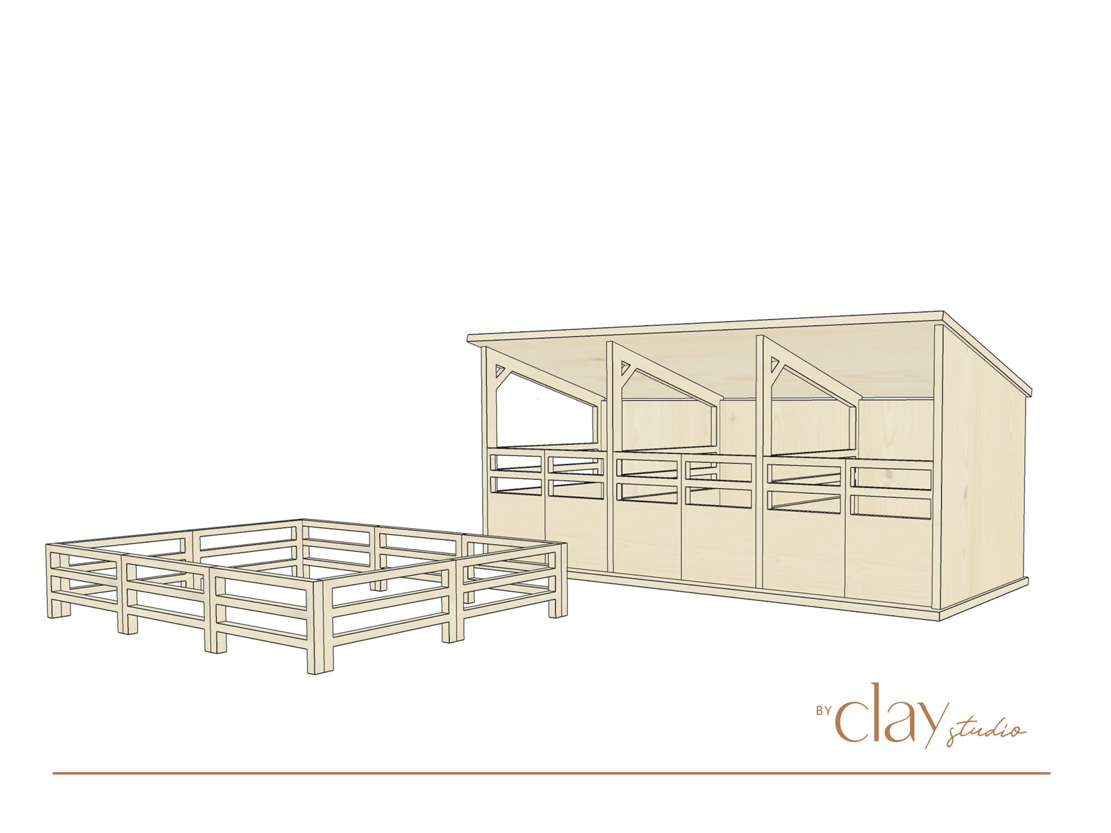 Miniature Horse Stables SVG | CNC or Laser Cut File | Schleich Horse ...