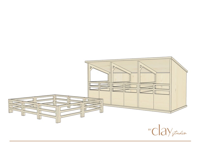 Miniature Horse Stables SVG | CNC or Laser Cut File | Schleich Horse ...