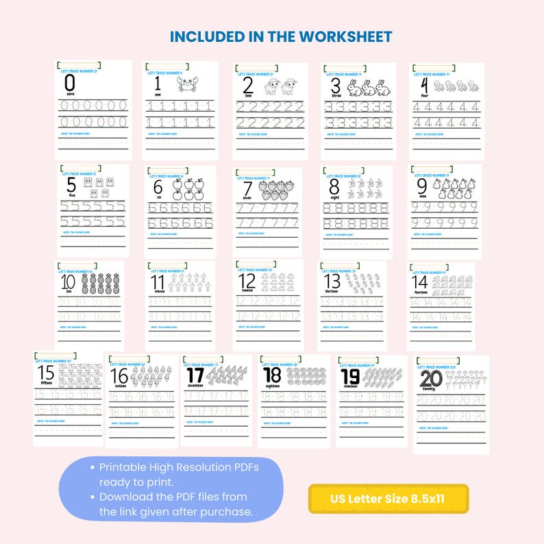 Reconnaître les nombres et compter les nombres PDF imprimable pour les ...