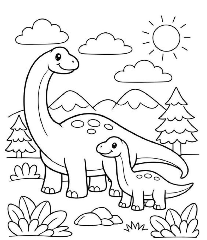Dinosaur Coloring Pages PDF | 10 Pages for Kids 4-8 | Creative Fun ...