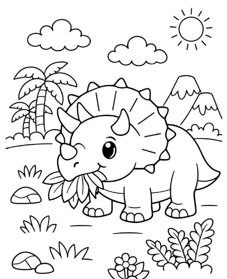 Dinosaur Coloring Pages PDF | 10 Pages for Kids 4-8 | Creative Fun ...