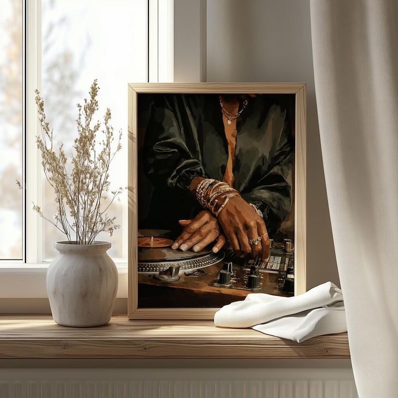 Afro Wall Art: Vintage Black Hands, Gold Jewelry, Retro Street Style ...