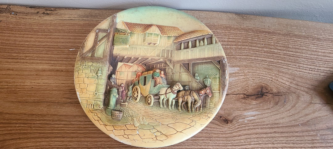 Vintage Bossons Hand Painted Mint Plate Arrival Made by W H Bossons Ltd ...