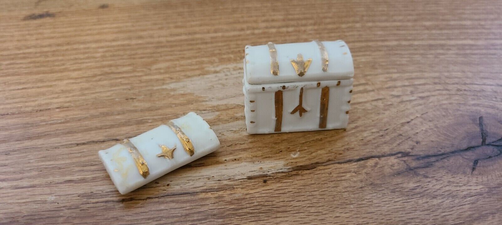 Bone China Treasure Chest Keepsake Box Japan Miniature White - Etsy