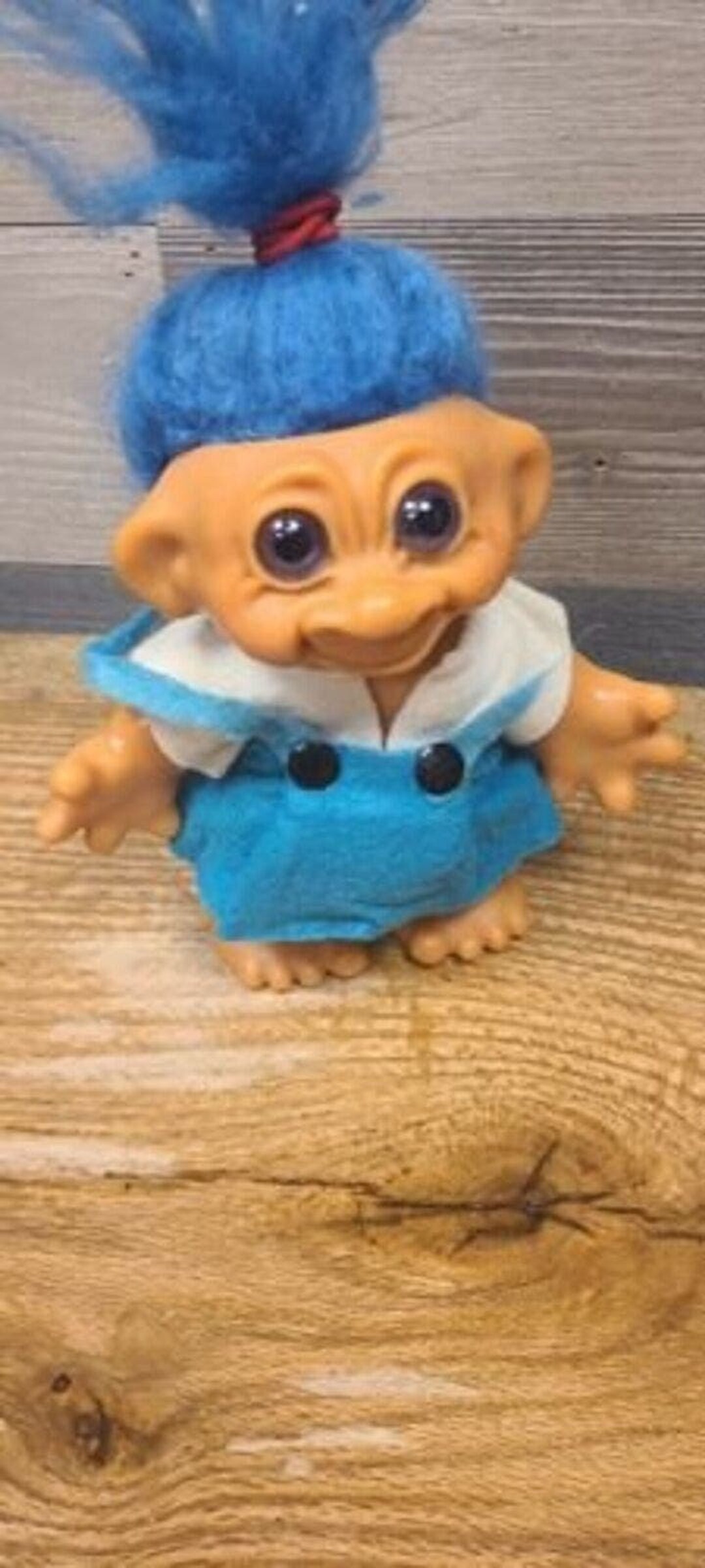 Vintage 60s Thomas Dam Troll Bank Blue Hair and Blue Outfit - Etsy
