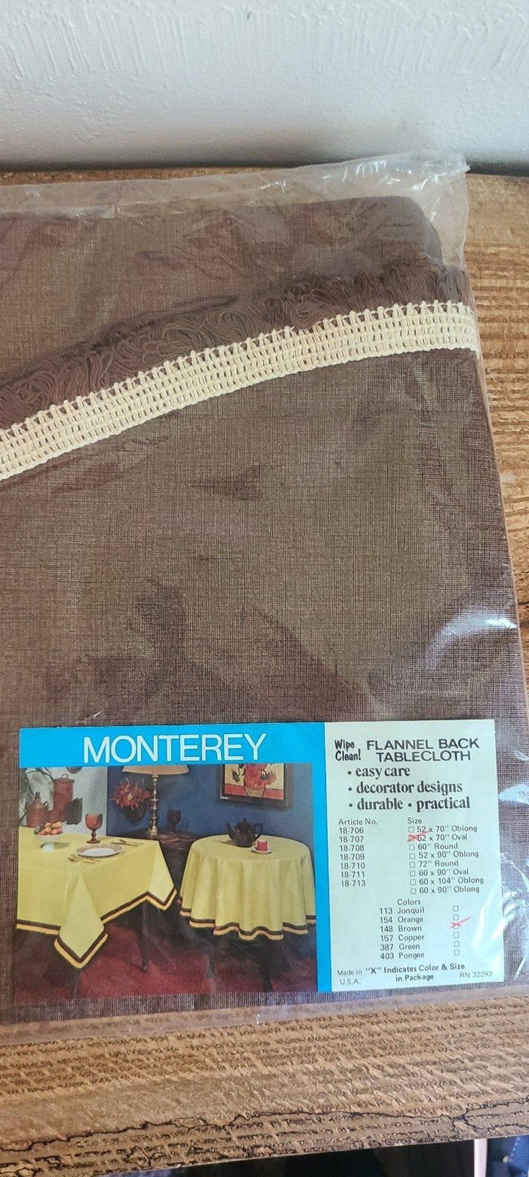 Vintage Montgomery Flannel Back Table Cloth - Etsy