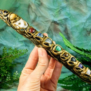 Crystal Wand With Owl Totem, Snowy Owl Wand With Red Jasper, Sodalite ...