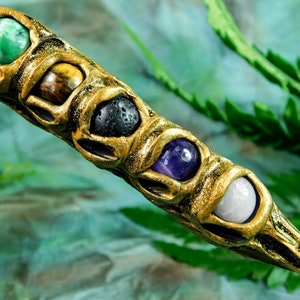 Crystal Wand With Owl Totem, Snowy Owl Wand With Red Jasper, Sodalite ...