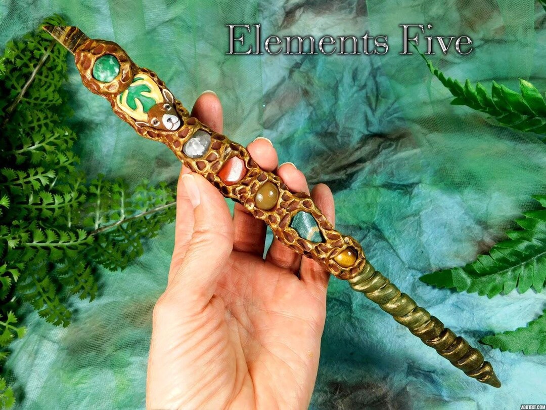 Deer Wand, Crystal Magic Stag Wand, Stag Wand With Male Deer Totem ...