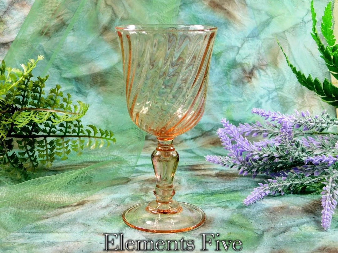 Pink Chalice, Pink Glass Chalice, Vintage Crystal Clear Pink Art Glass ...