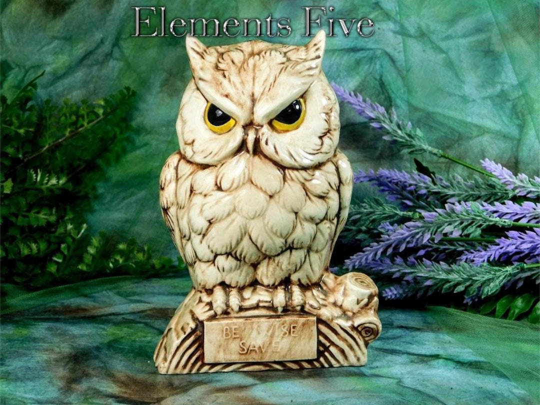 Ceramic Owl Bank, Vintage Great Horned Owl Bank, Wise Old Owl Coin Bank ...