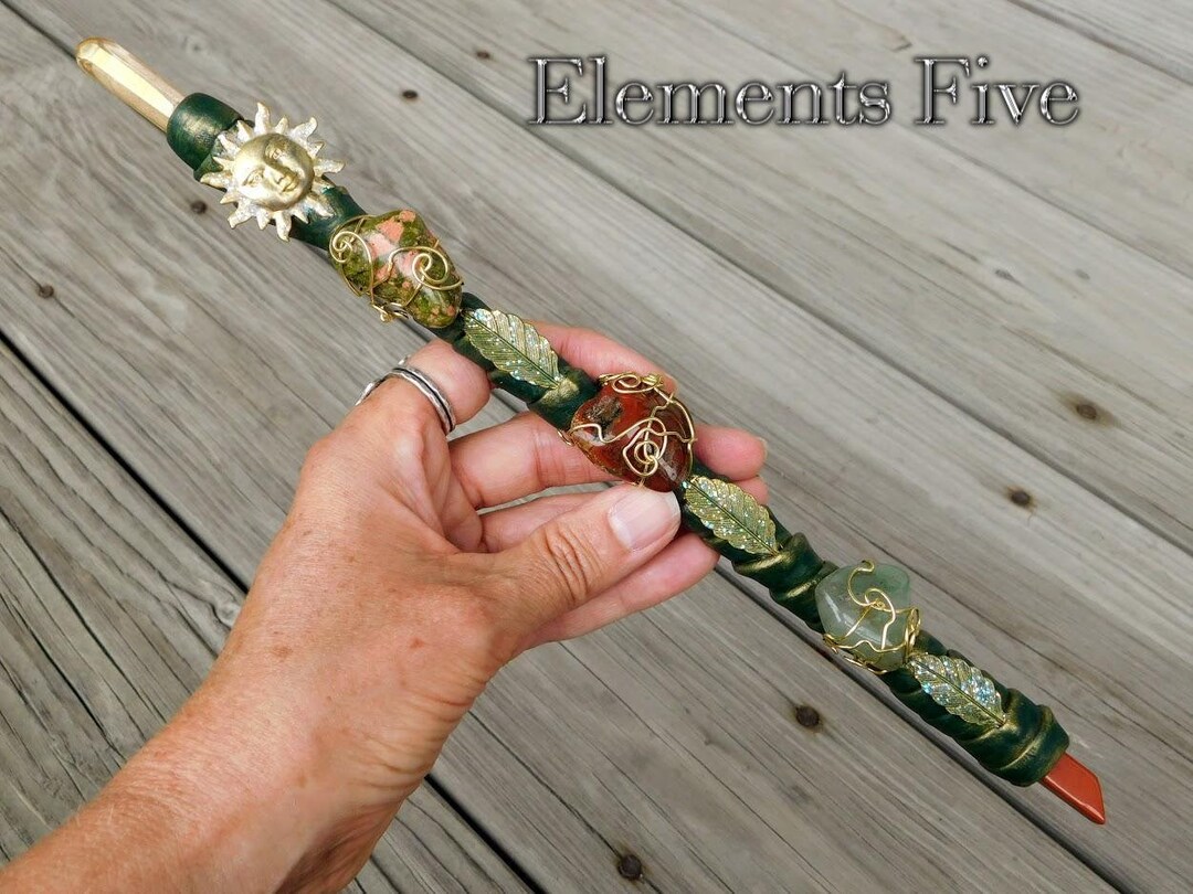 Sun Magic Wand Crystal Wand With Sun Totem Witch Wand With - Etsy