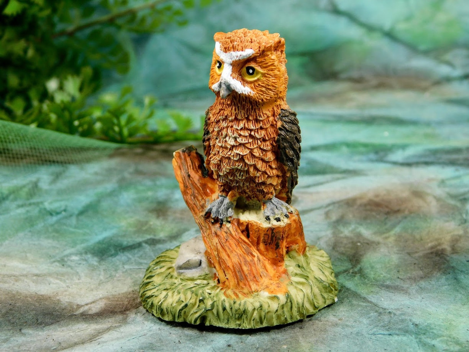 Great Horned Owl Figurine in Sculpted Resin Vintage Great - Etsy
