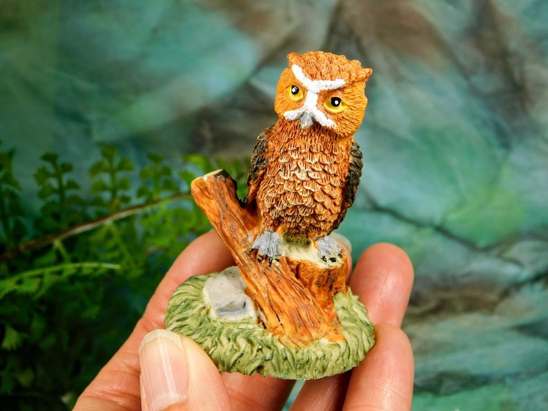 Great Horned Owl Figurine in Sculpted Resin Vintage Great - Etsy
