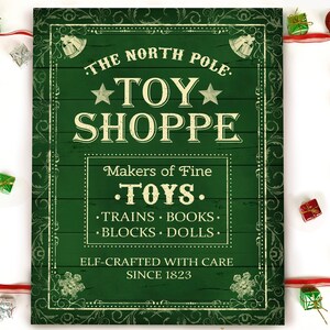 North Pole Toy Shoppe Printable – Vintage Christmas Sign (digital ...