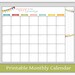 Calendar Printable Menu Planner Printable Monthly Calendar | Etsy