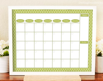 Monthly Calendar Insert Simply White Calendar Dry Erase | Etsy