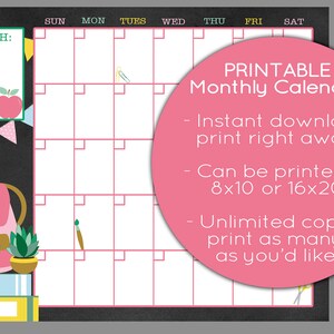 Back to School Calendar - Homeschool Classroom Decor - Distance and ...