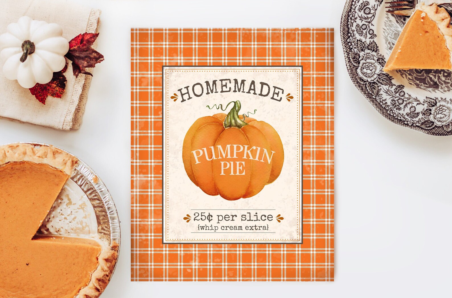 Pumpkin Pie Sign Fall Farmhouse Sign Autumn Wall Art | Etsy