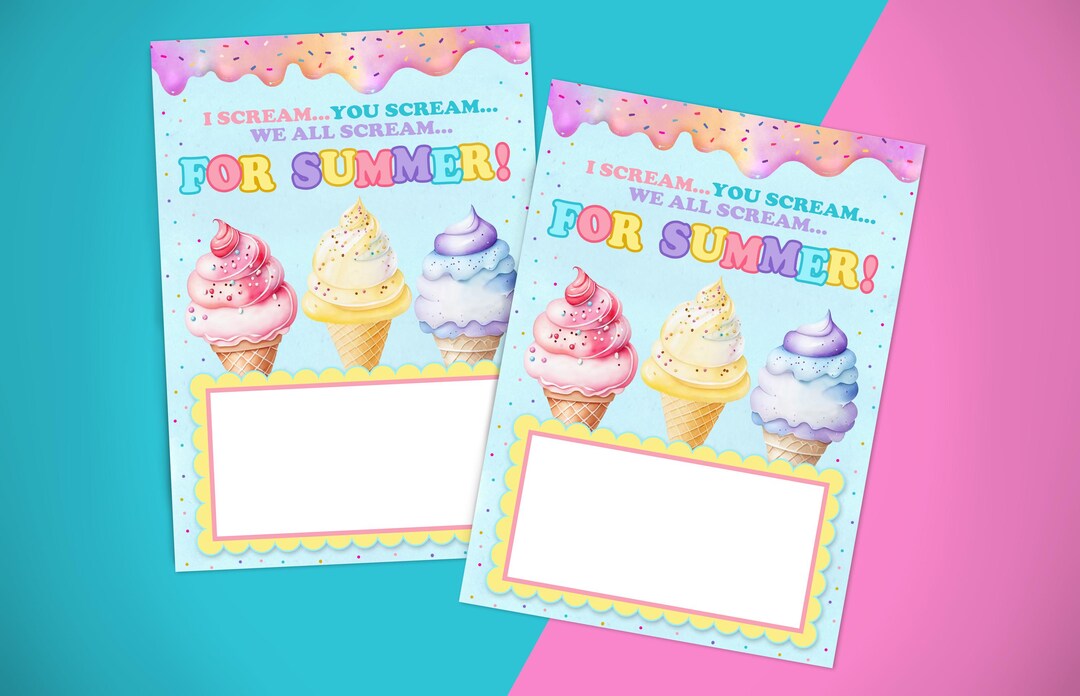 Summer Birthday - Summer Gift - Ice Cream Gift Card - Ice Cream ...