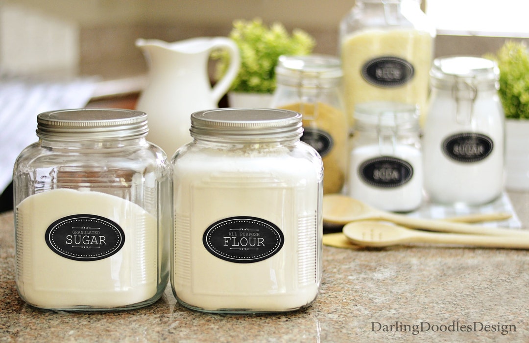 Chalkboard Pantry Labels - Printable Pantry Labels - Kitchen Label Set ...