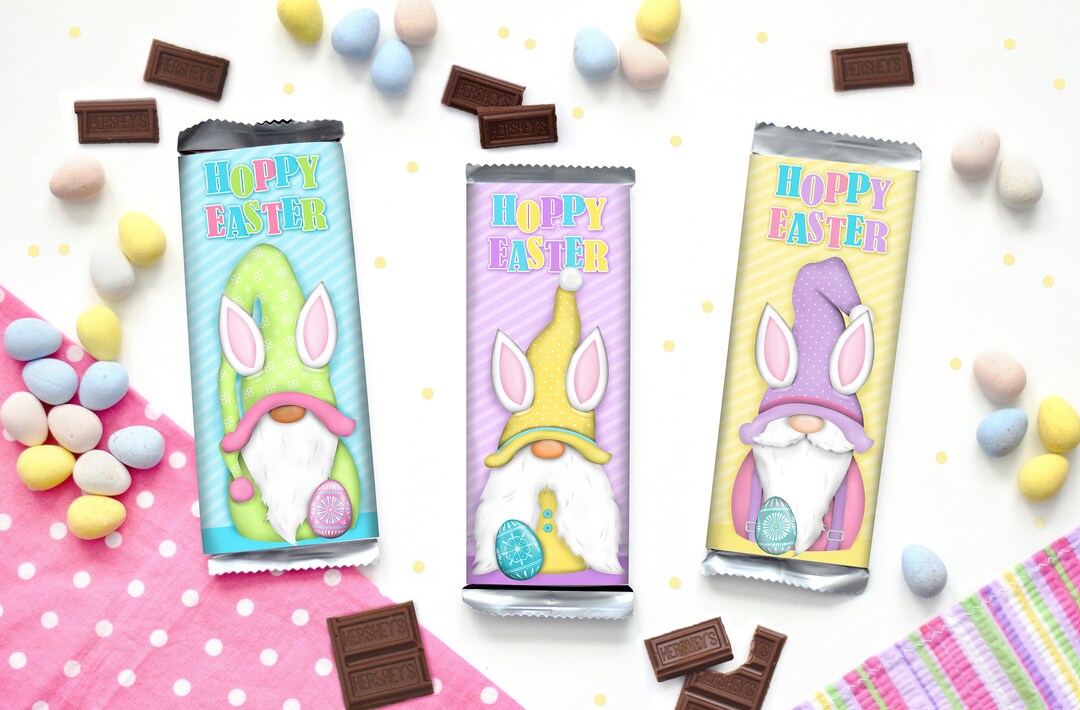 Easter Gnome Candy Bar Wrappers – Printable Party Favors (PDF) - Etsy