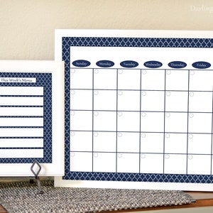 Simple Navy Calendar - Navy Menu Planner - Weekly Planner - Monthly ...
