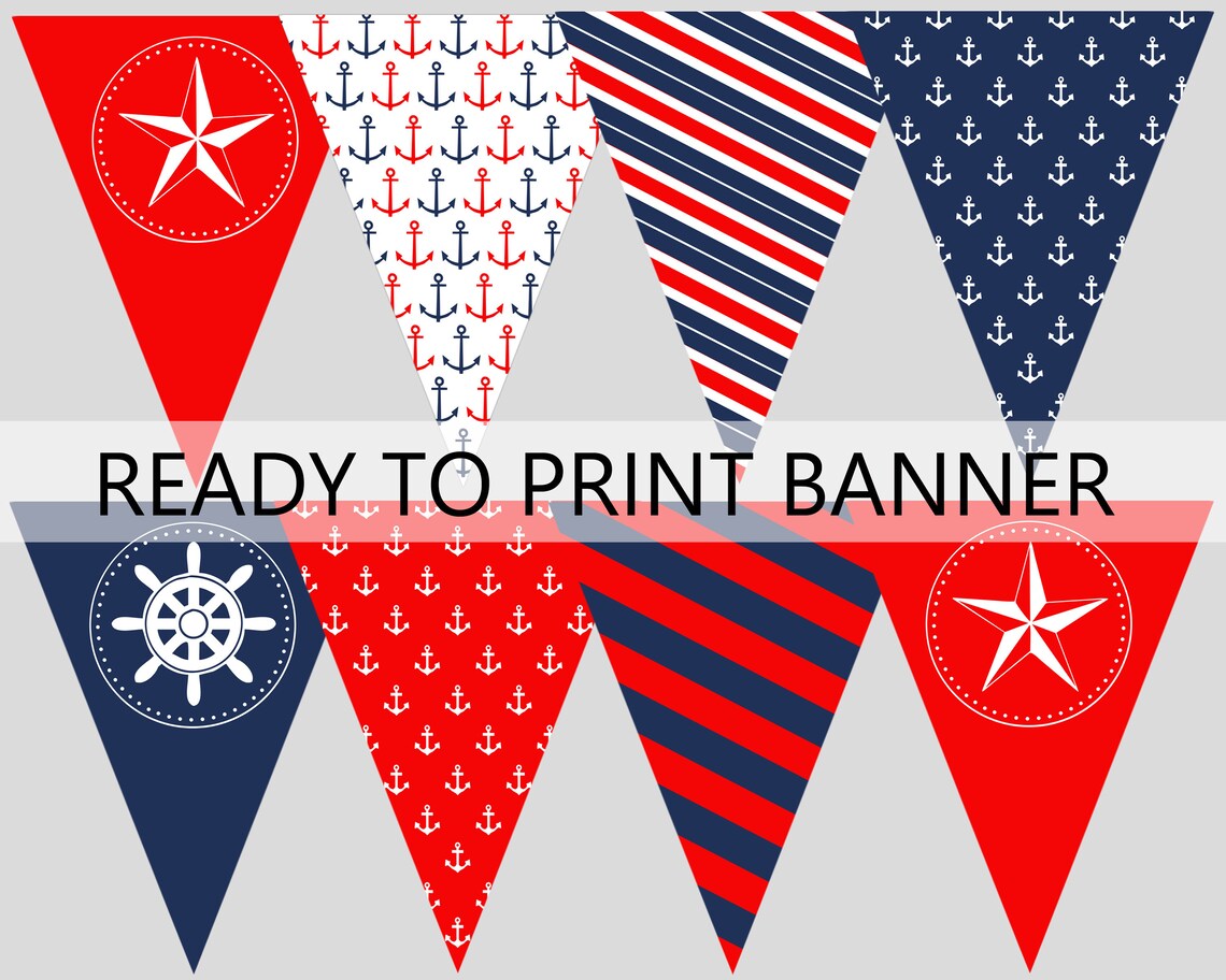 Nautical Pennant Banner Nautical Garland Nautical Bunting - Etsy
