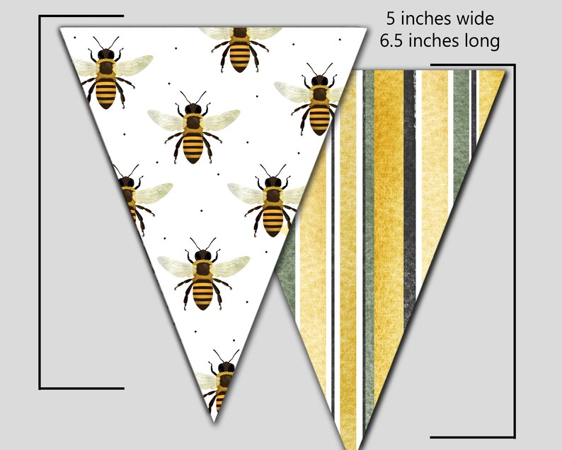 Bee Pennant Banner Bee Birthday Party Bumble Bee Bunting - Etsy