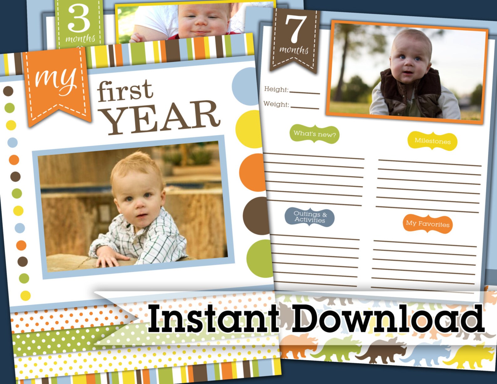 First Year Baby Book Printable Keepsake Book Baby Record - Etsy