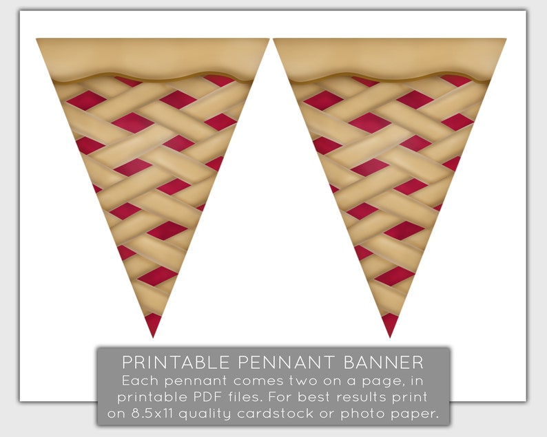 Thanksgiving Pie Pennant Banner – Printable Autumn Party Decor (digital ...