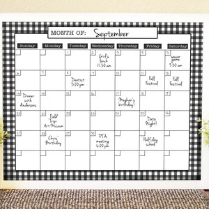 Printable Farmhouse Calendar - Buffalo Check Calendar - Printable ...