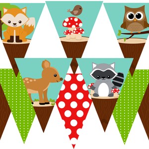 Woodland Pennant Banner - Woodland Birthday Party Decoration - Woodland ...