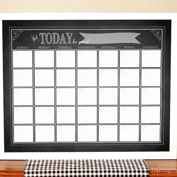 Chalkboard Calendar - Etsy