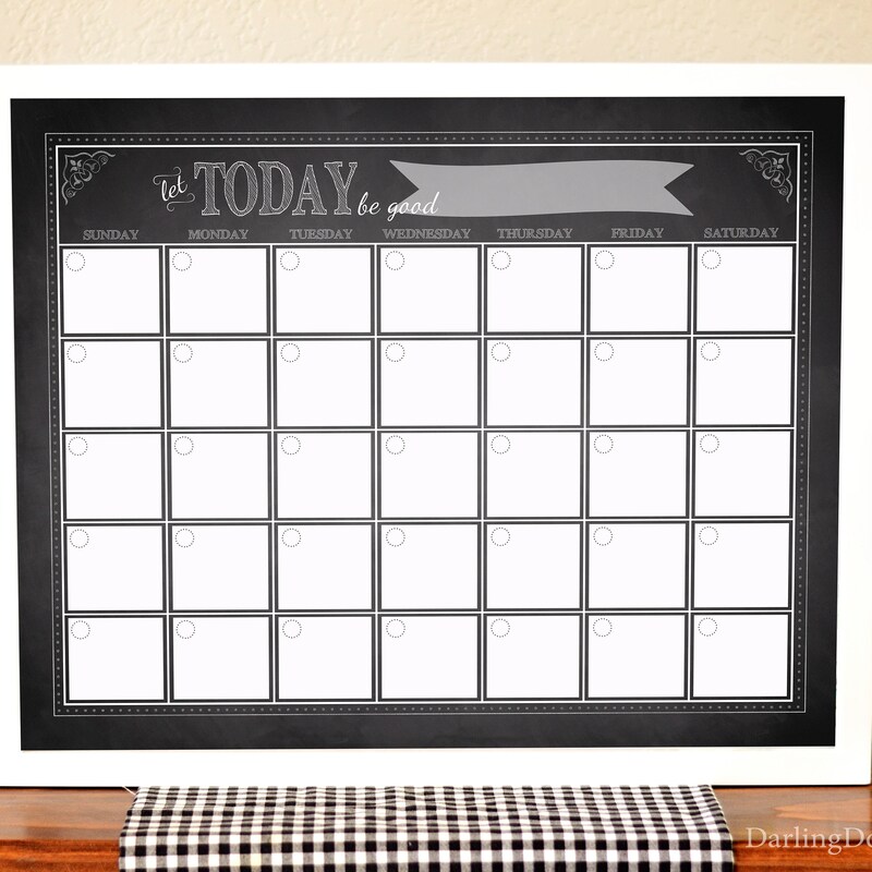 Chalkboard Calendar - Etsy