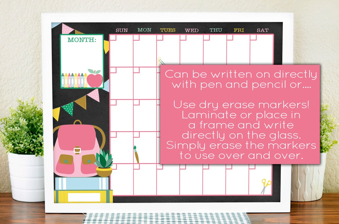 Back to School Calendar Homeschool Classroom Decor - Etsy
