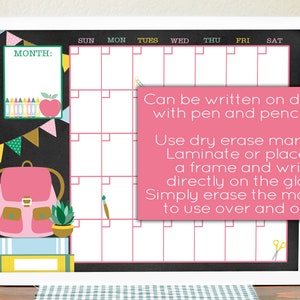 Back to School Calendar - Homeschool Classroom Decor - Distance and ...