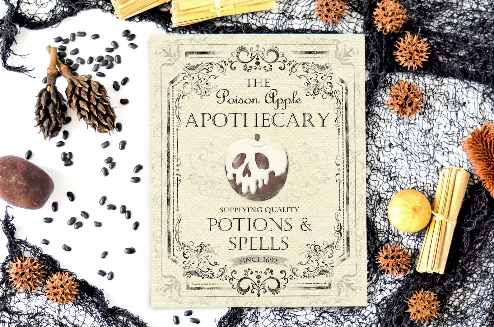Poison Apple Apothecary Halloween Print – Vintage Potions & Spells - Etsy