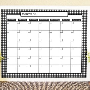 Buffalo Check Calendar - Monthly Calendar - Command Center - Menu Board ...