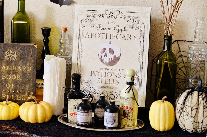 Apothecary Sign Halloween Print Halloween Decor Potions | Etsy