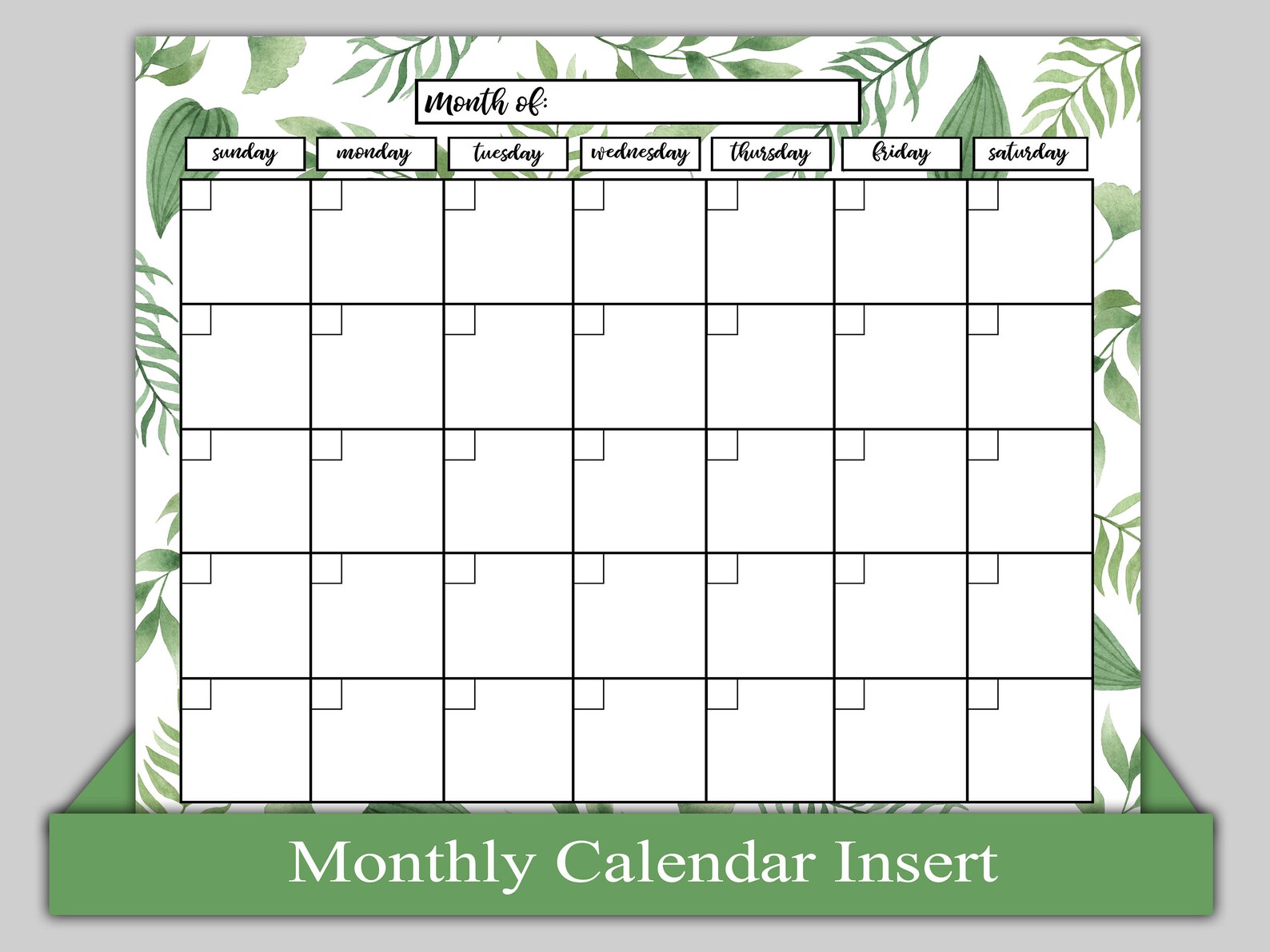 Foliage Monthly Calendar Leaf Calendar Botanical Calendar - Etsy