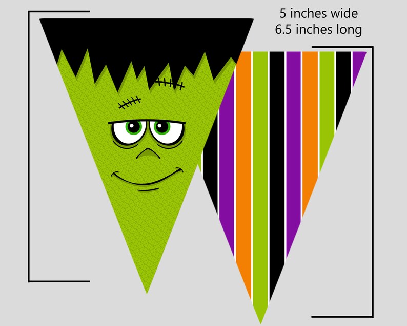 Monster Pennant Banner Halloween Banner Halloween Bunting - Etsy