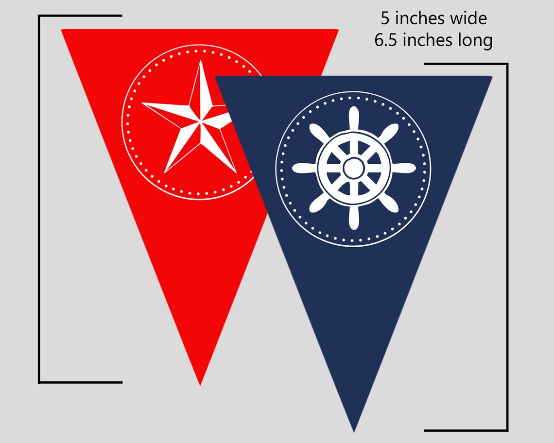 Nautical Pennant Banner Nautical Garland Nautical Bunting | Etsy