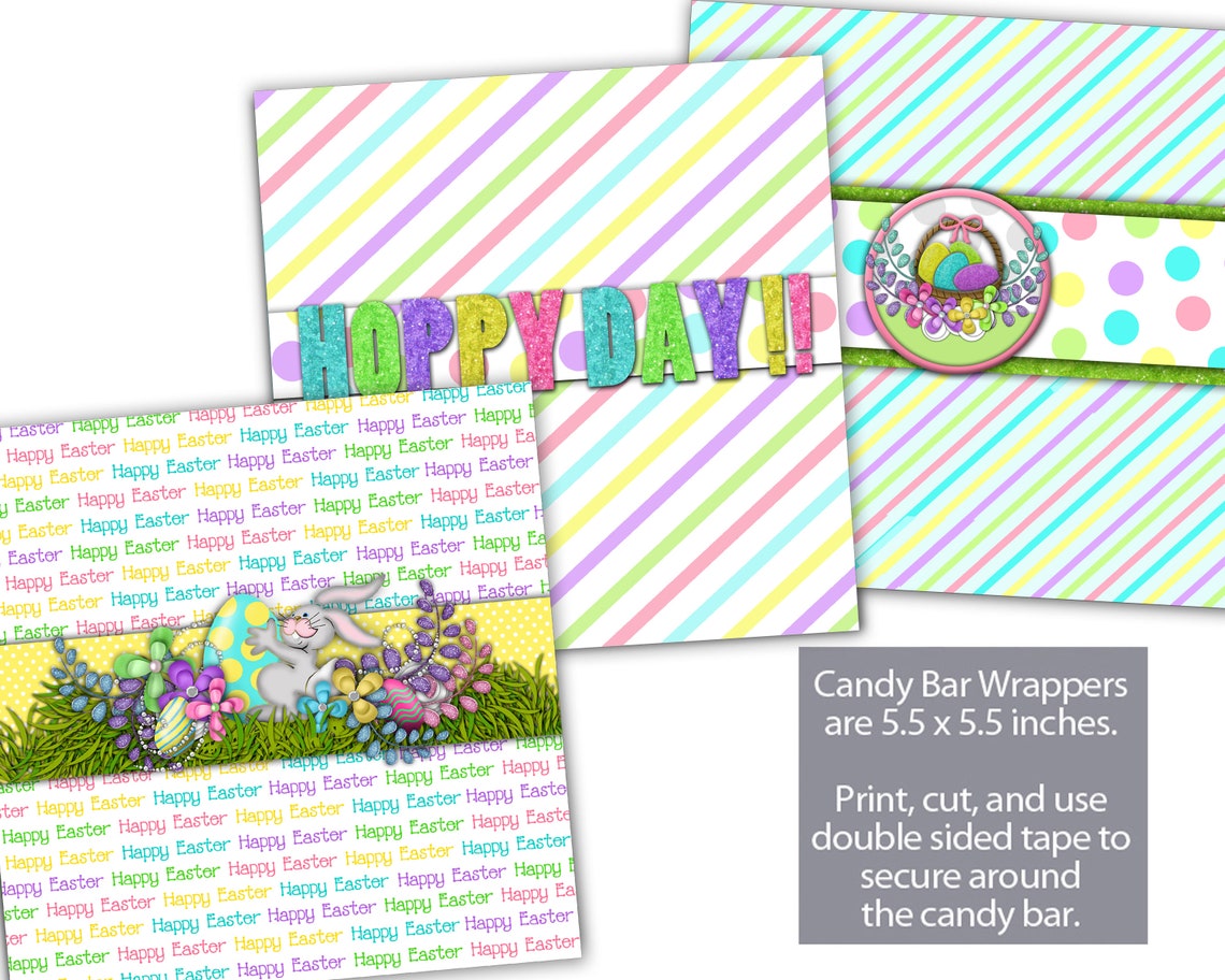 Easter Candy Bar Wrappers – Printable Party Favors (PDF) - Etsy