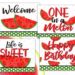 Watermelon Birthday Party - Watermelon Party Signs - Printable ...