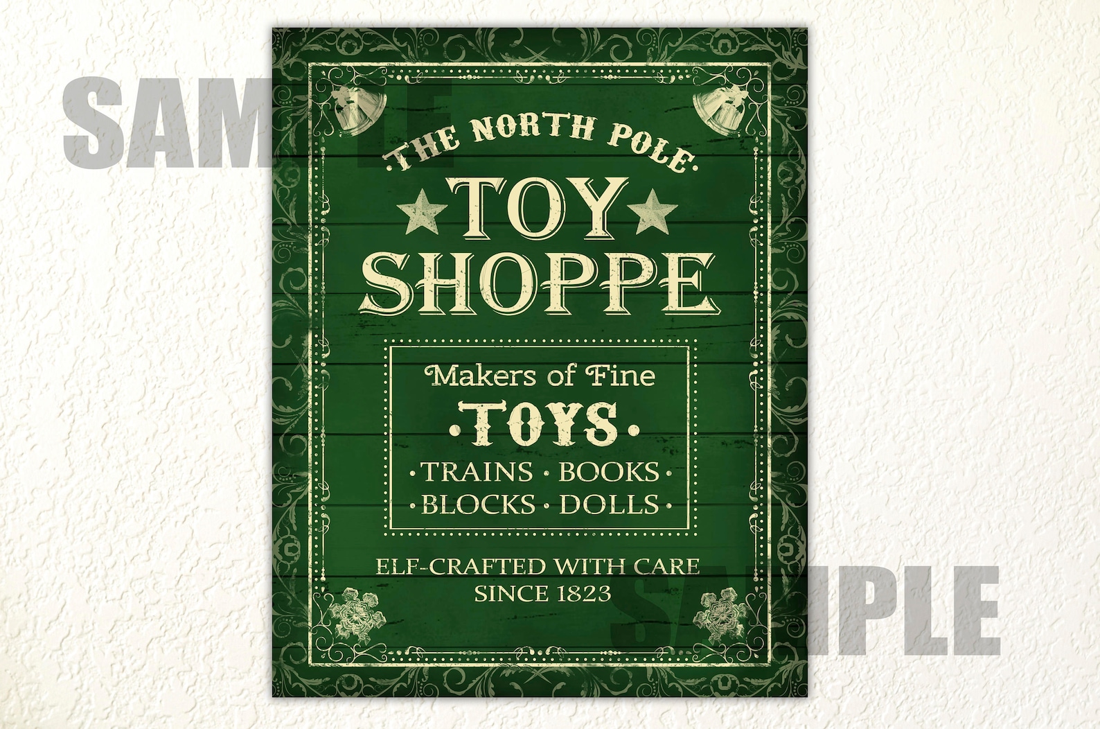 Santa's Toy Shop Printable Christmas Sign Printable | Etsy