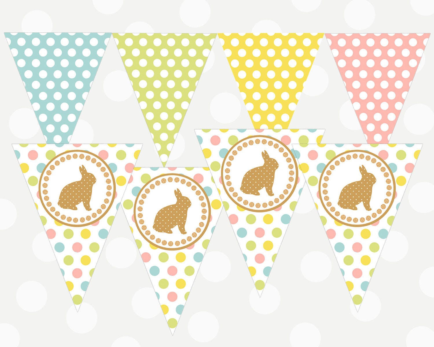 Easter Garland Bunny Bunting Easter Pennant Banner | Etsy