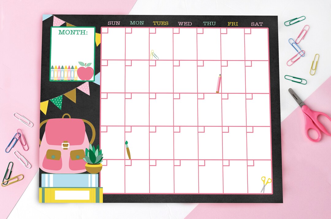 Back to School Calendar - Homeschool Classroom Decor - Distance and ...